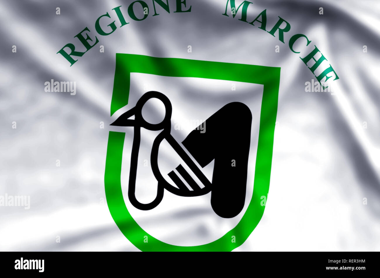 Marche stylish waving and closeup flag illustration. Perfect for ...