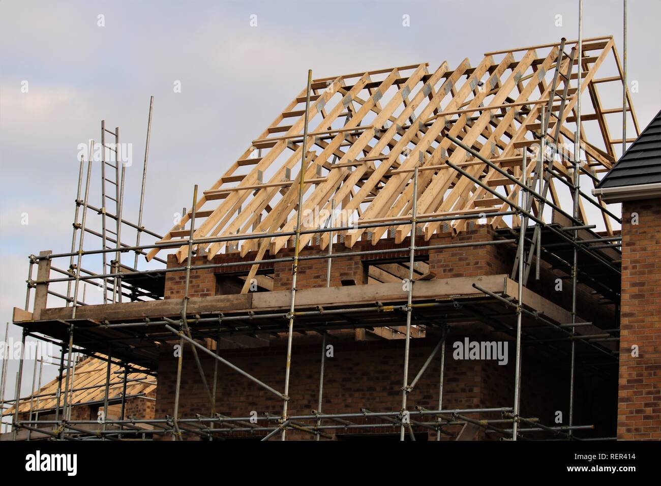 A new build house under construction. England uk Stock Photo - Alamy