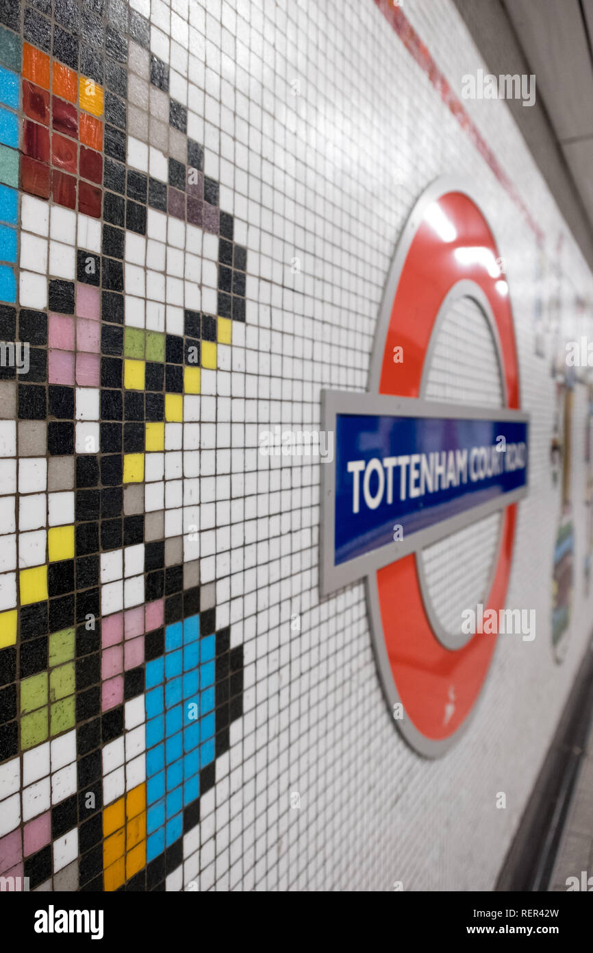 Close up of mosaic tiles by Eduardo Paolozzi on the Northern Line ...