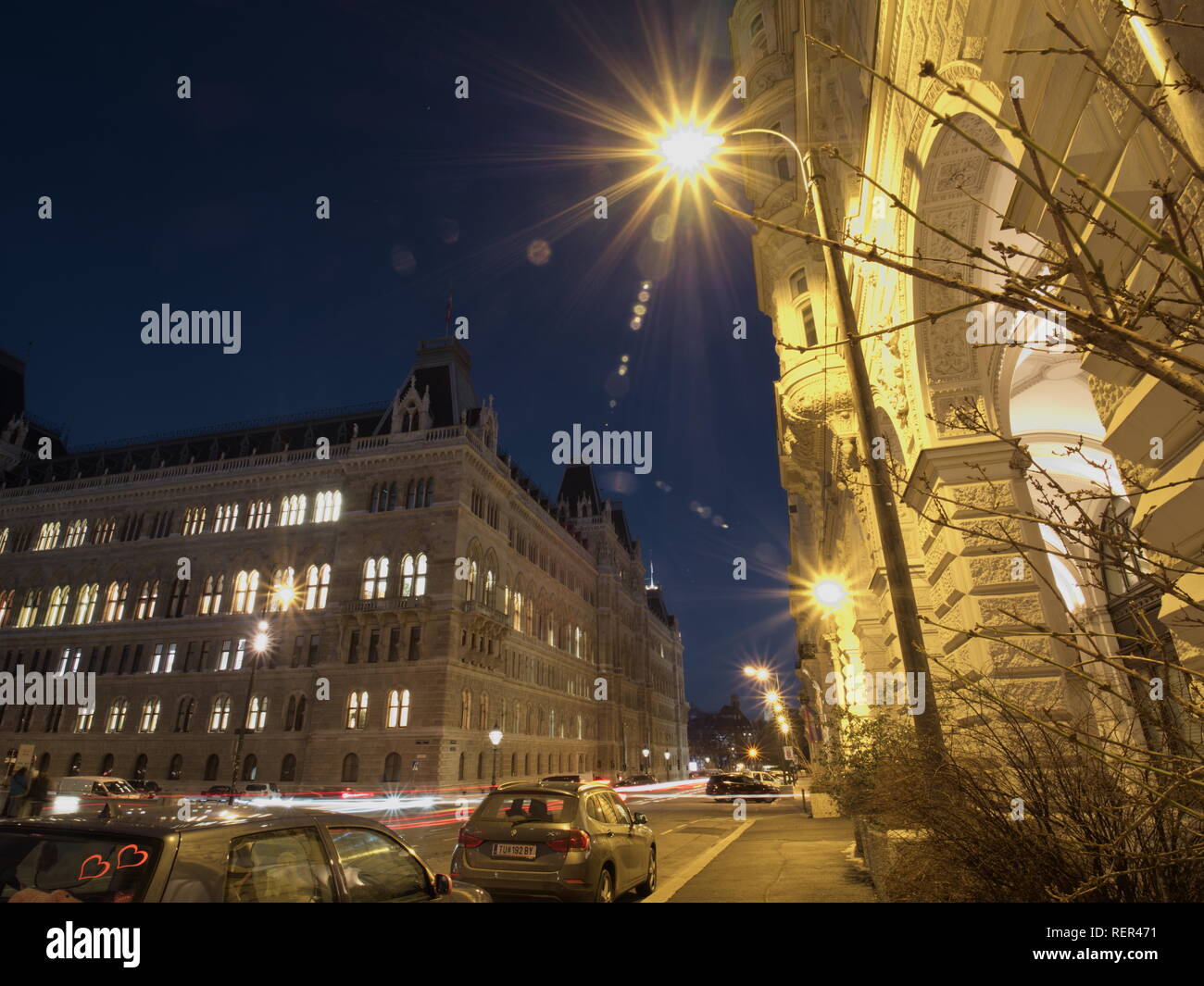 City of Vienna during a January night Stock Photo - Alamy