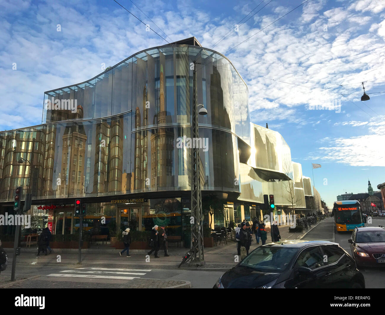 Copenhagen, Denmark - January 3, 2019: Modern building with rounded ...
