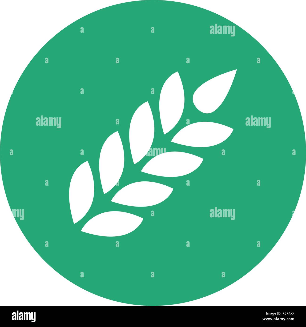 Wheat ear icon in circle, Symbol, logo illustration. vector ...