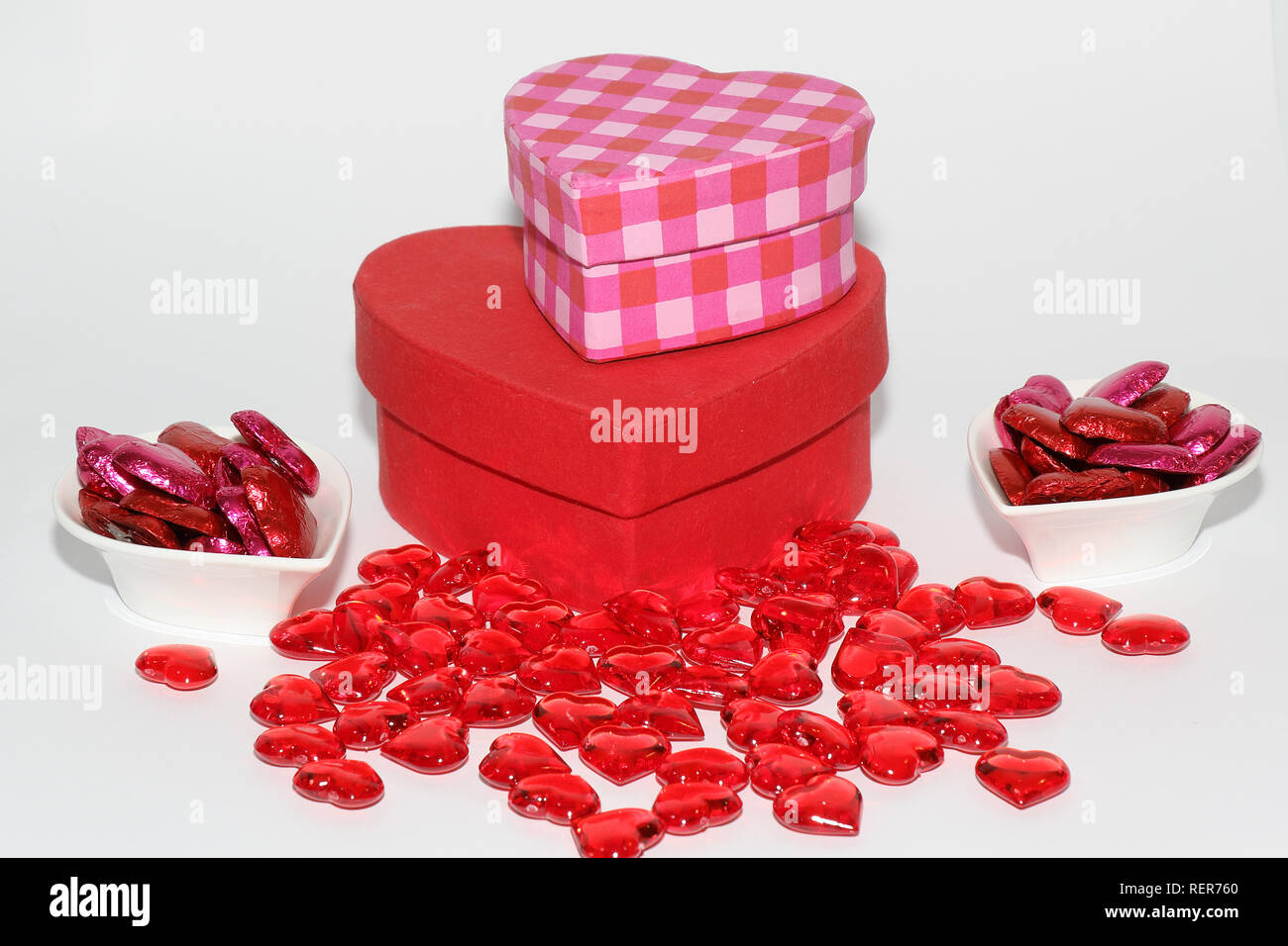 Heart shaped Gifts for Valentines day Stock Photo - Alamy