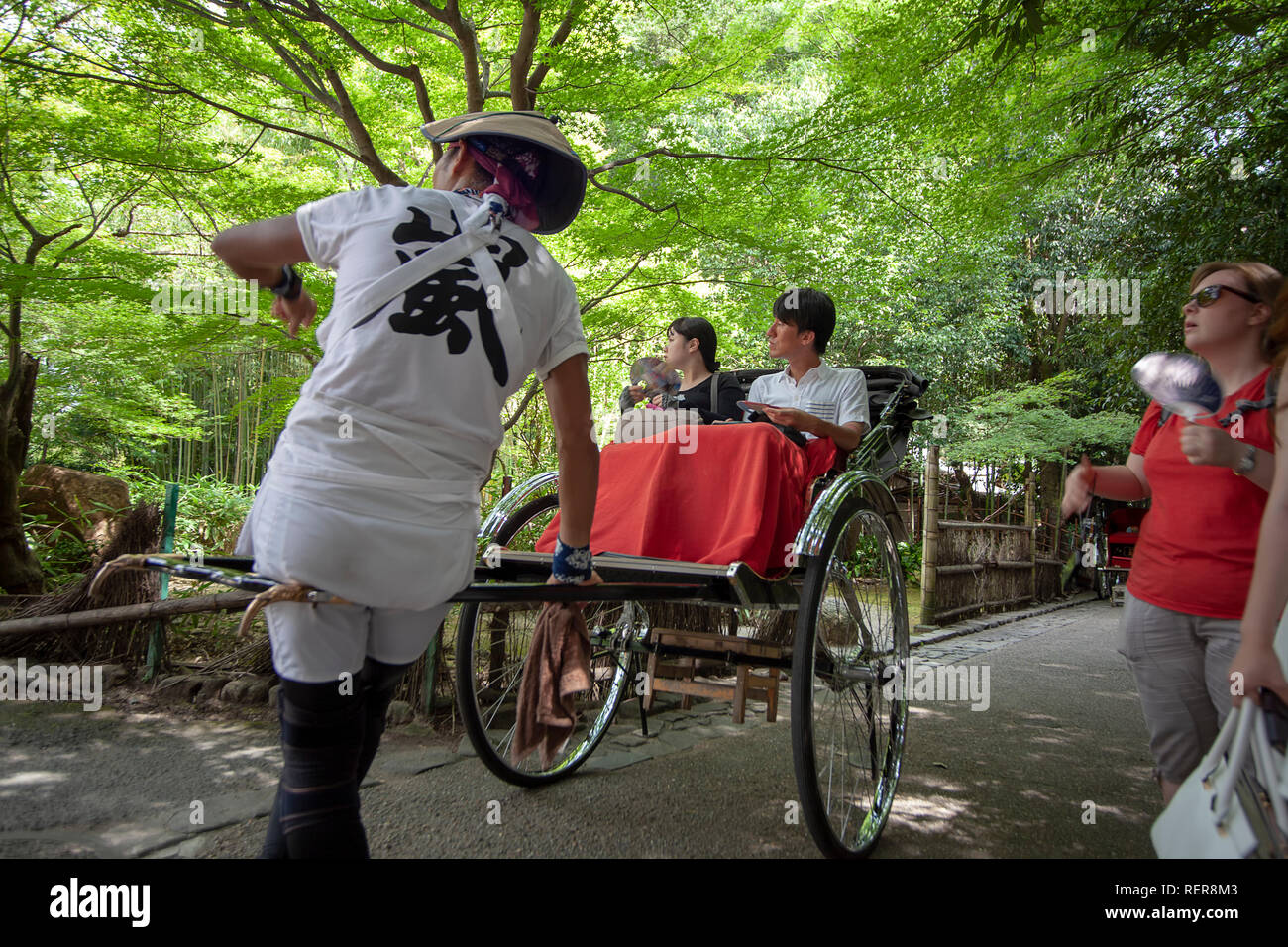 Hokkaido Japan - 10 Aug 2015 : Jinrikisha or Japanese rickshaw driven ...