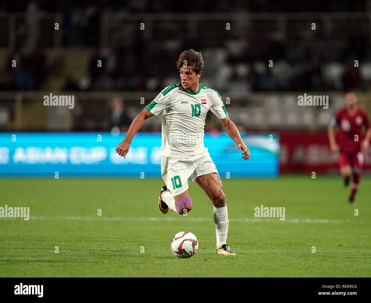 January 22, 2019 : Mohanad Ali of Iraq during Qatar v Iraq at the Zayed ...