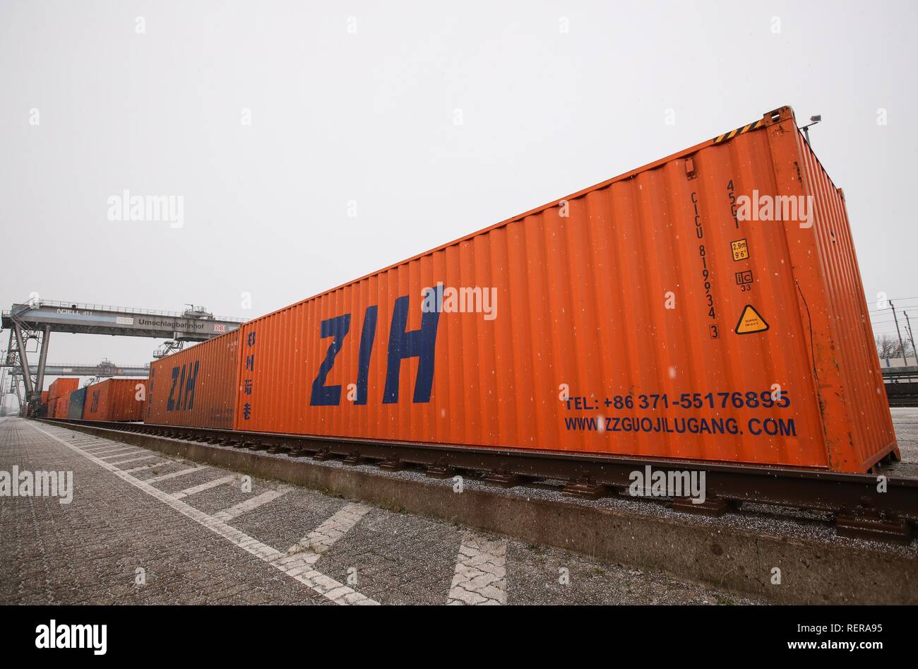 Hamburg, Germany. 21st Jan, 2019. Containers labeled with ZIH from ...