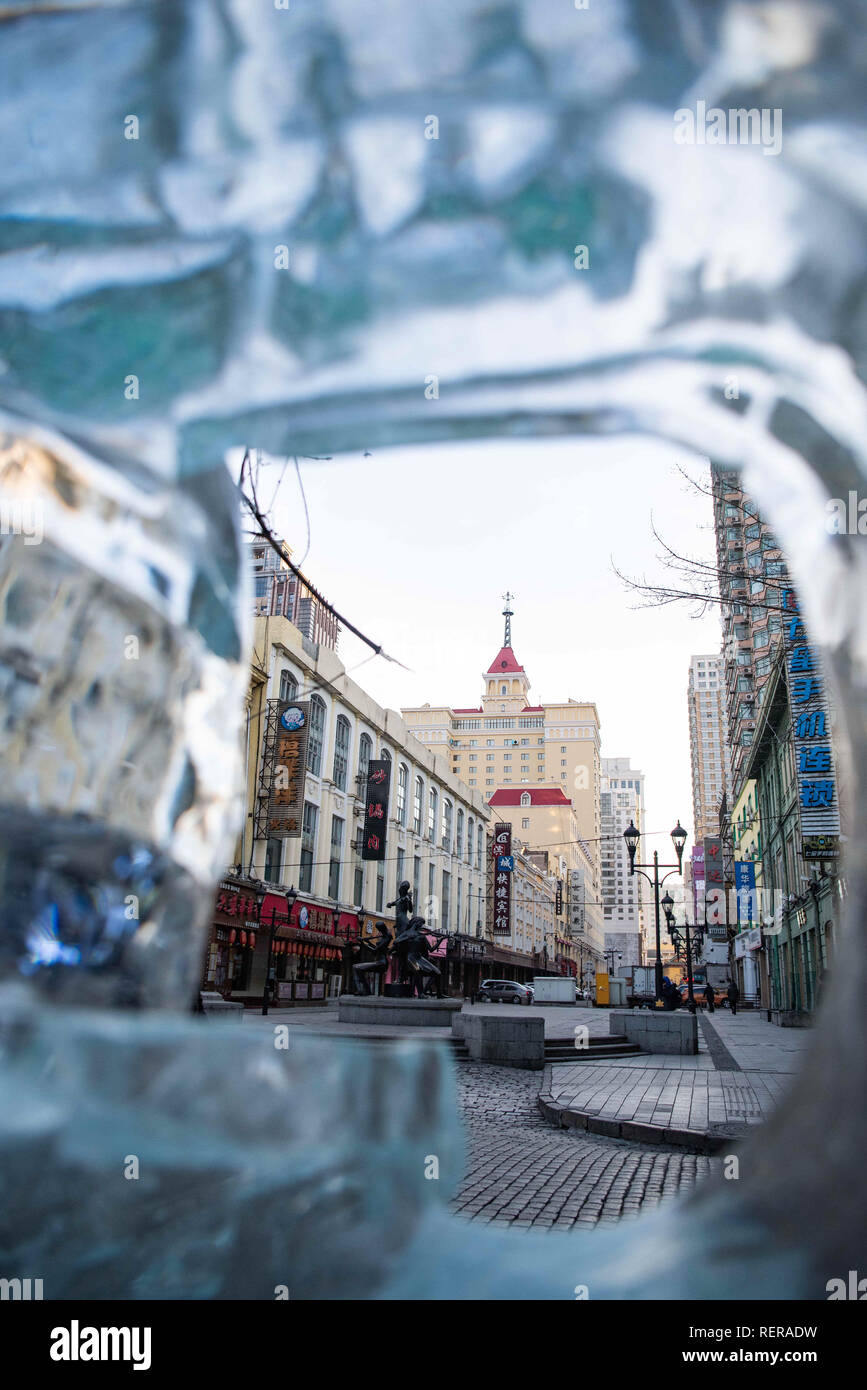 Harbin, Harbin, China. 22nd Jan, 2019. Harbin, CHINA-A glimpse of ...