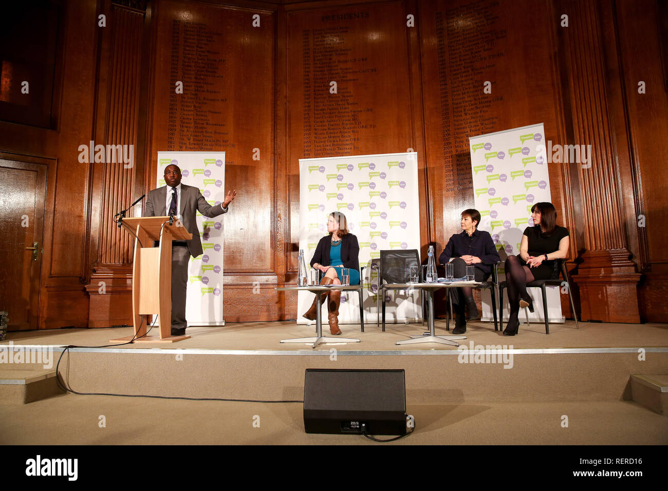 Labor Party's MP David Lammy is seen speaking at during the press ...