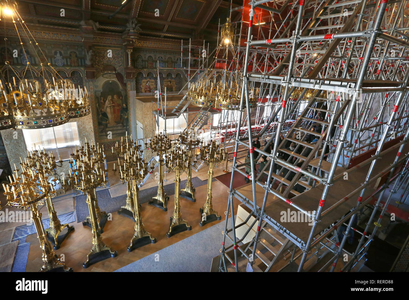 Schwangau, Germany. 16th Jan, 2019. The Singers' Hall in Neuschwanstein ...