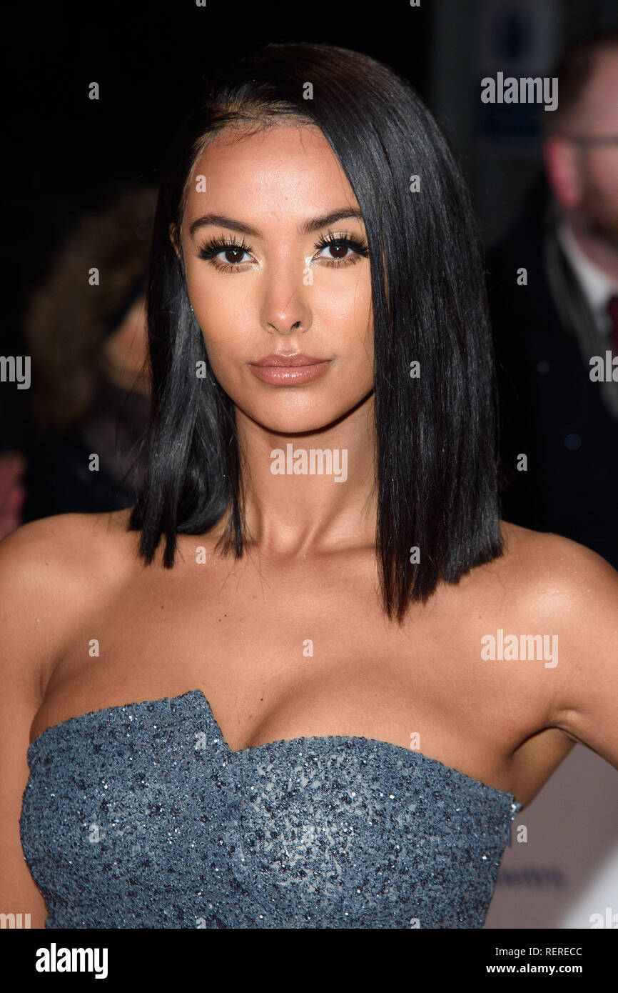 LONDON, UK. January 22, 2019: Maya Jama at the National TV Awards 2019 ...