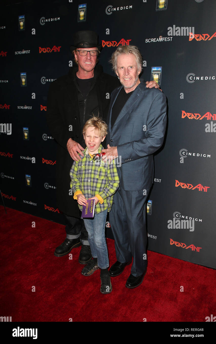 Hollywood, Ca. 22nd Jan, 2019. Jake Busey, Gary Busey, Luke Sampson ...
