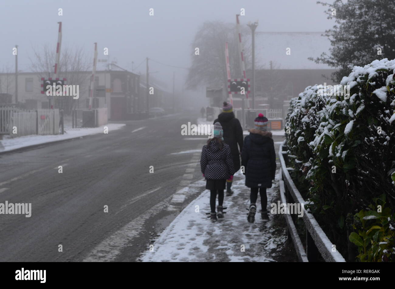 Walking to school in the fog hi-res stock photography and images - Alamy