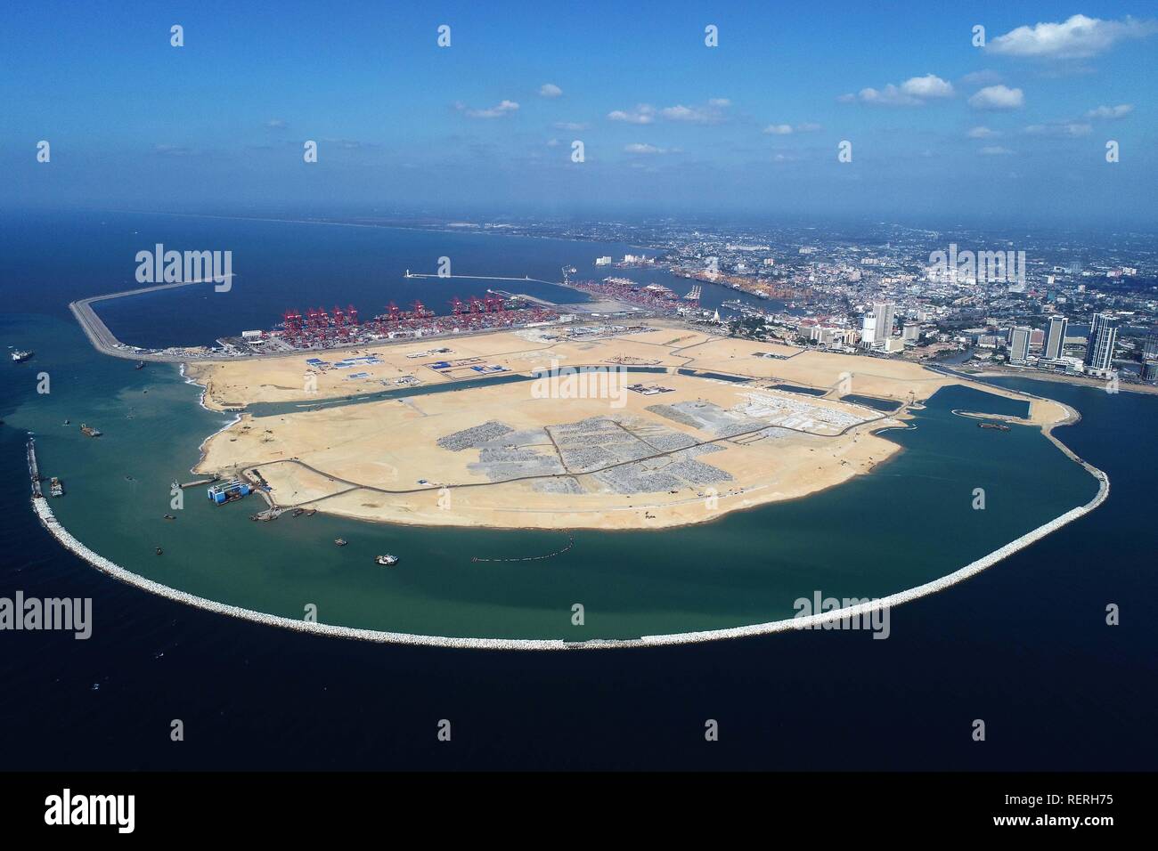 Beijing, China. 23rd Jan, 2019. Aerial photo taken on Jan. 9, 2019 ...