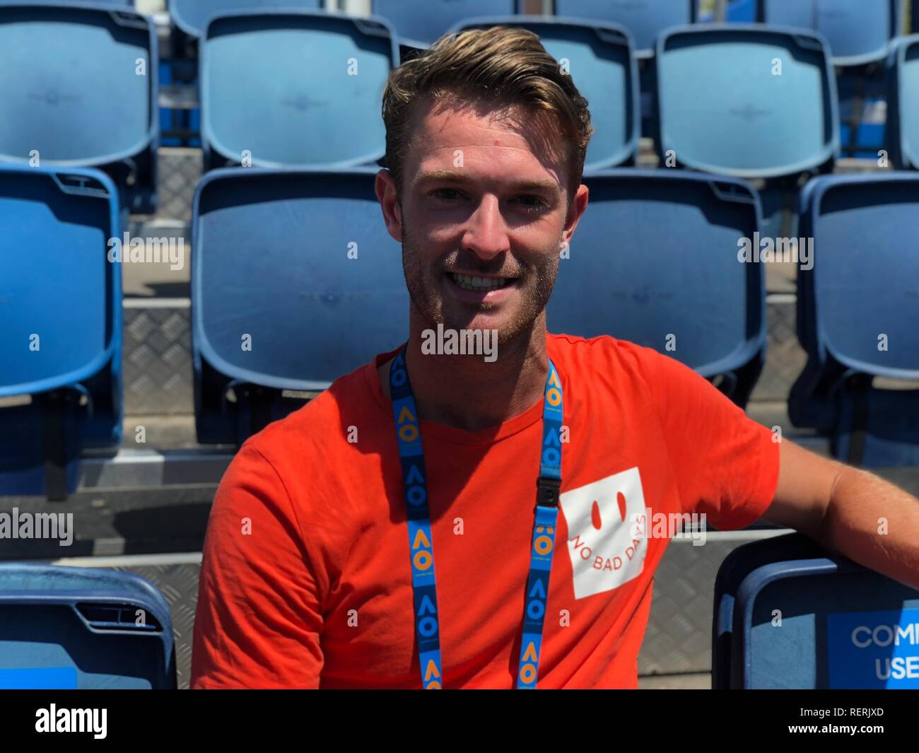 MELBOURNE , Australian Open . 23-01-2019 , Stijn de Gier, coach ...
