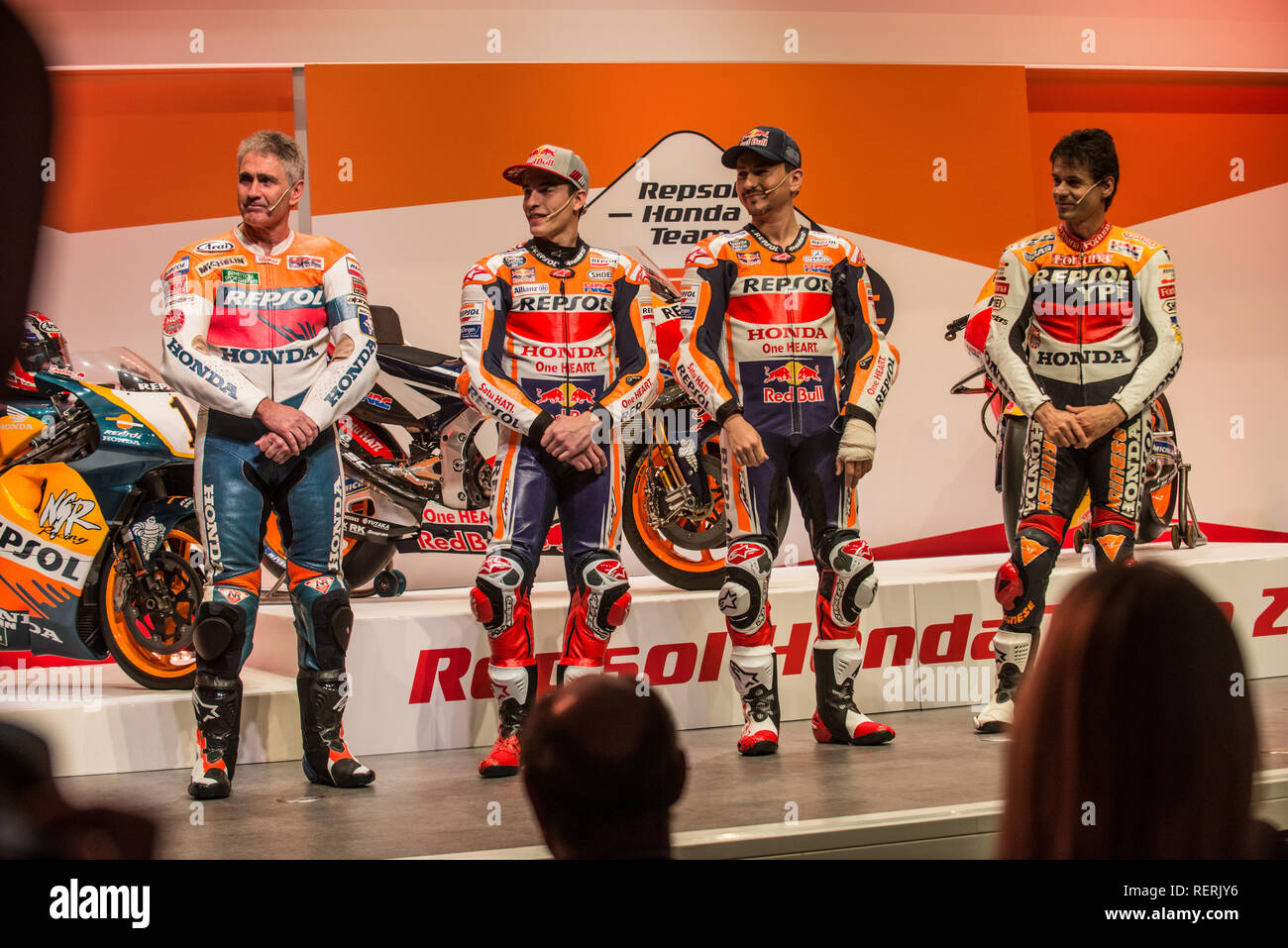 Repsol Campus, Madrid Spain. 23rd January, 2019. Honda HRC Moto GP team ...