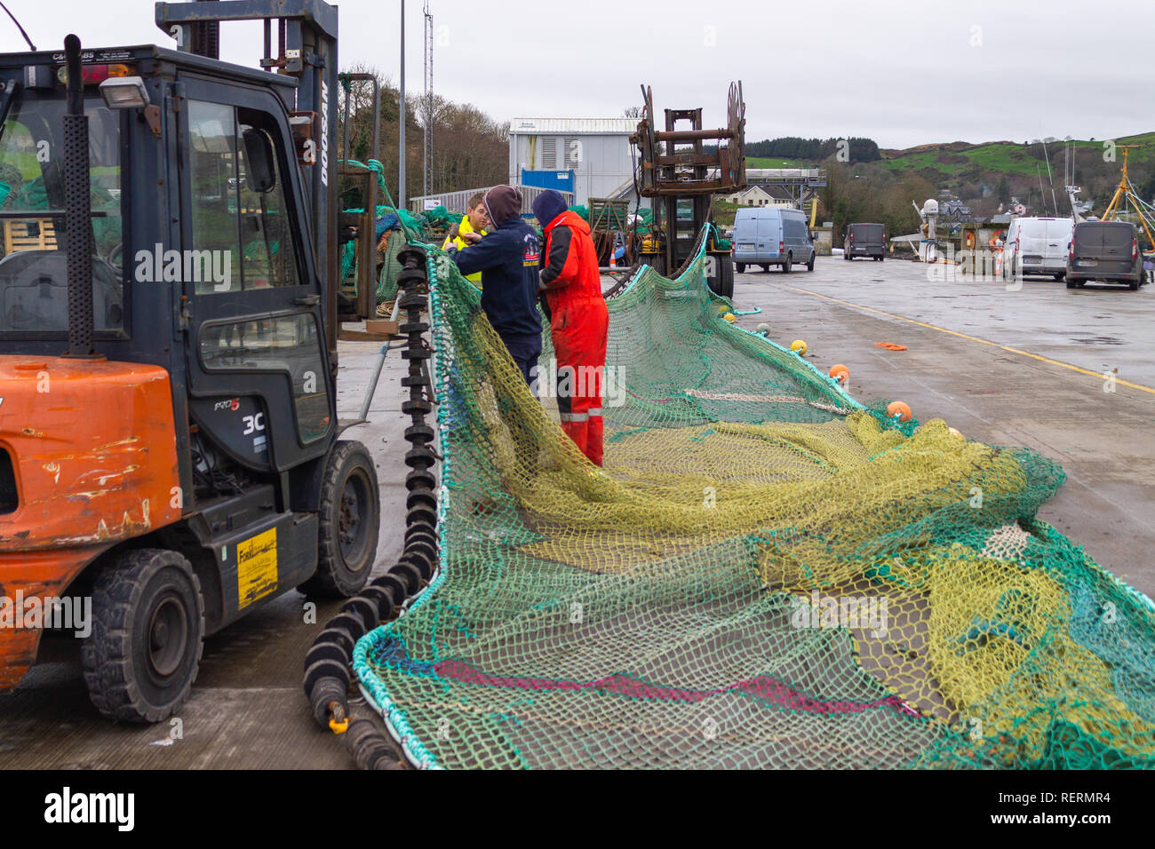 Mending a trawl net hi-res stock photography and images - Alamy