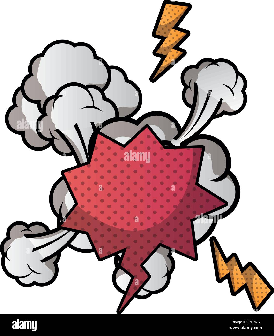 speech bubble with cloud and thunder isolated icon Stock Vector Image ...