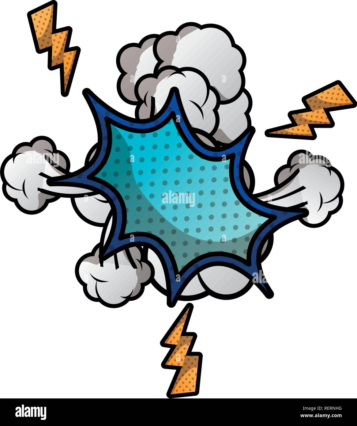 speech bubble with cloud and thunder isolated icon Stock Vector Image ...