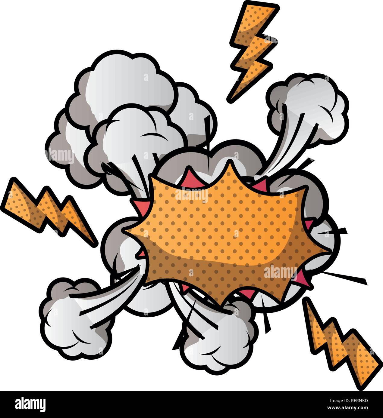 speech bubble with cloud and thunder isolated icon Stock Vector Image ...