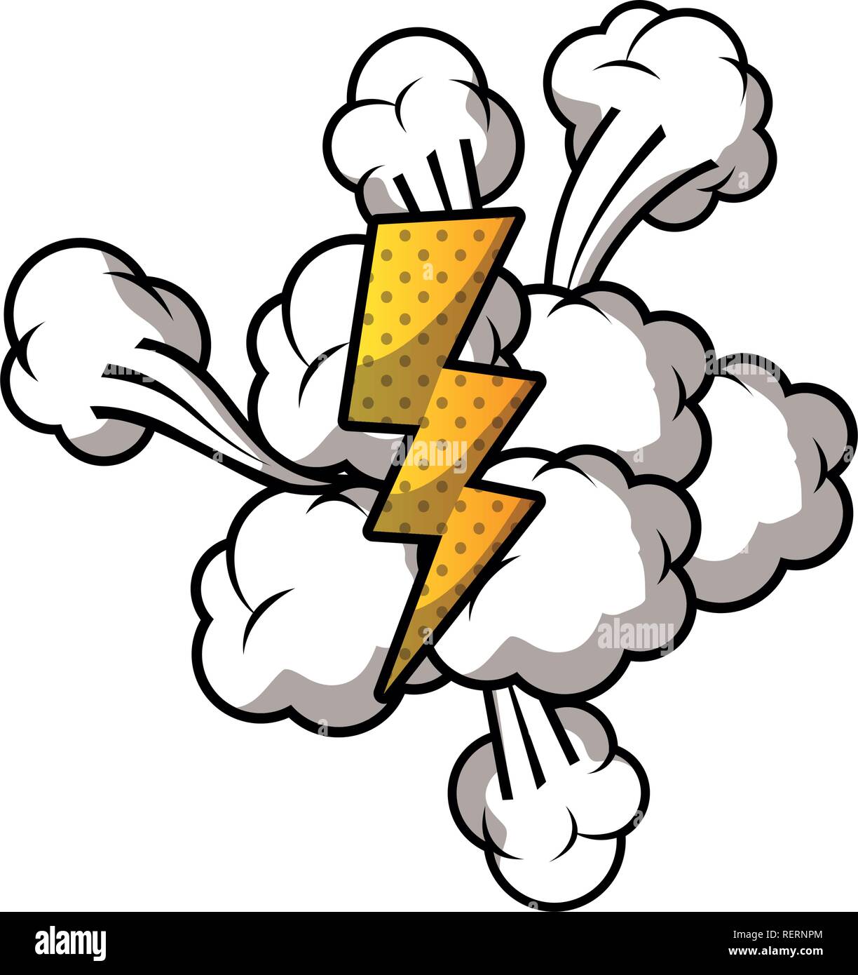 speech bubble with cloud and thunder isolated icon Stock Vector Image ...