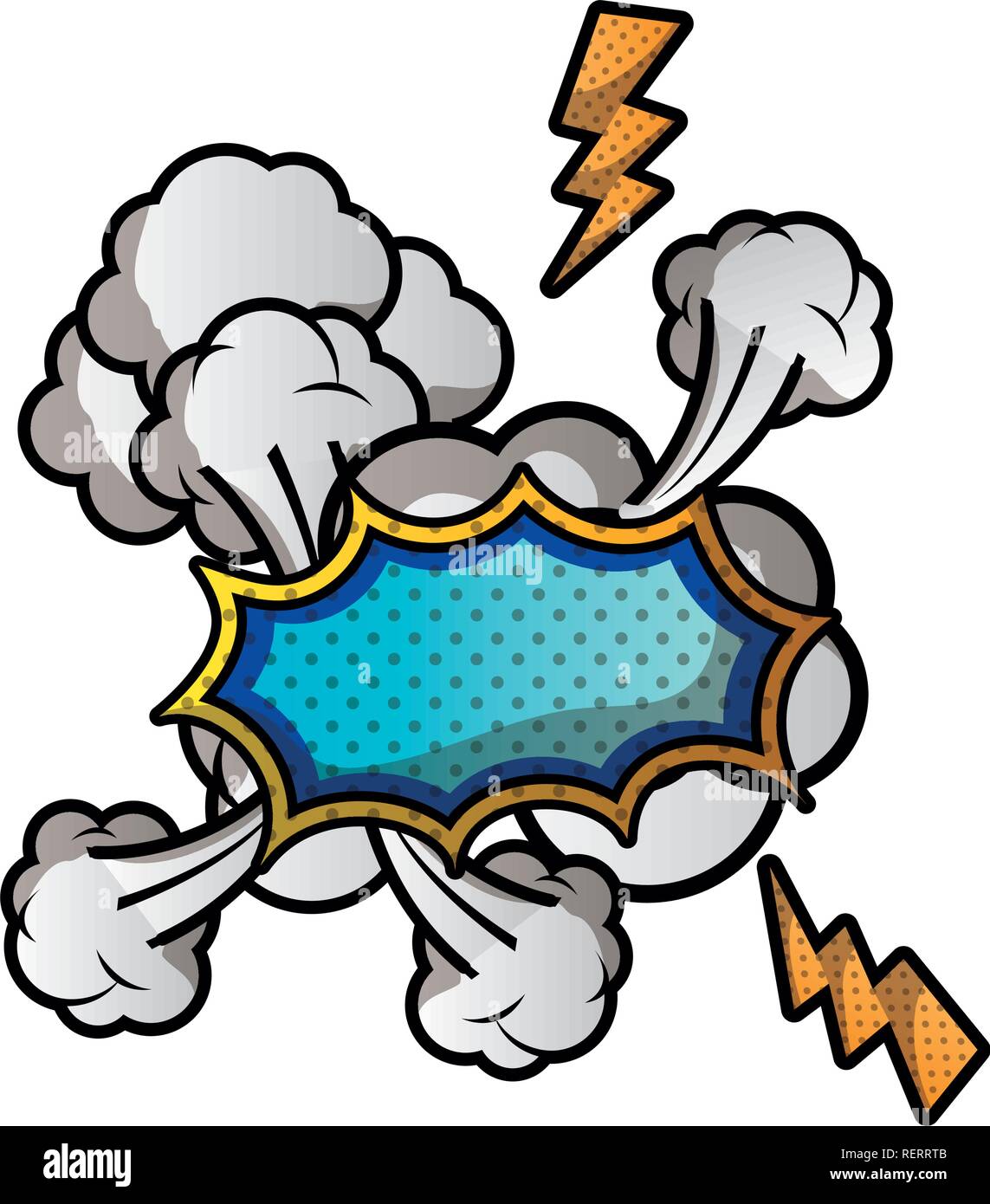 speech bubble with cloud and thunder isolated icon Stock Vector Image ...