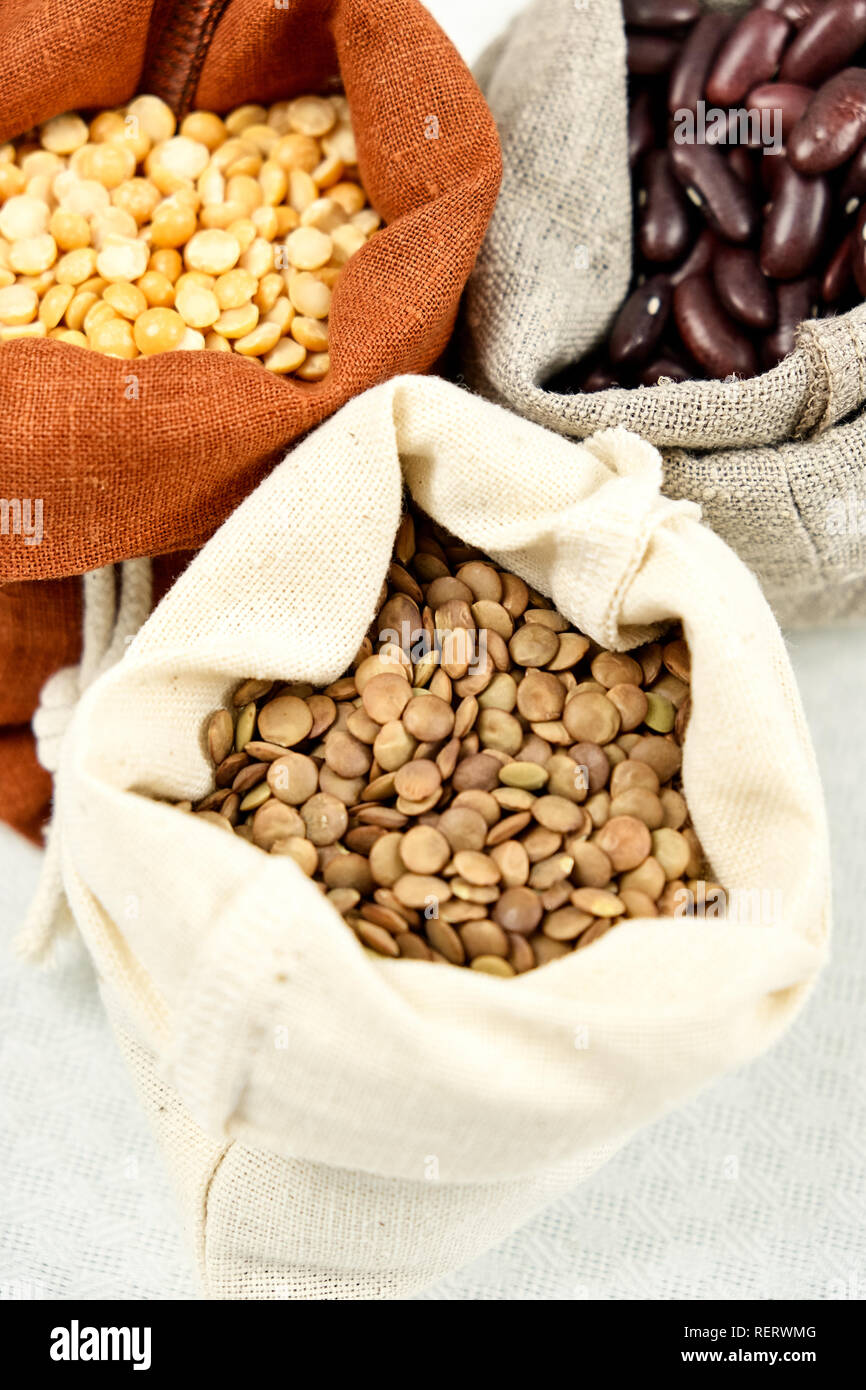 Zero Waste Food Storage Eco Bag Top View. Natural Organic Sack for ...