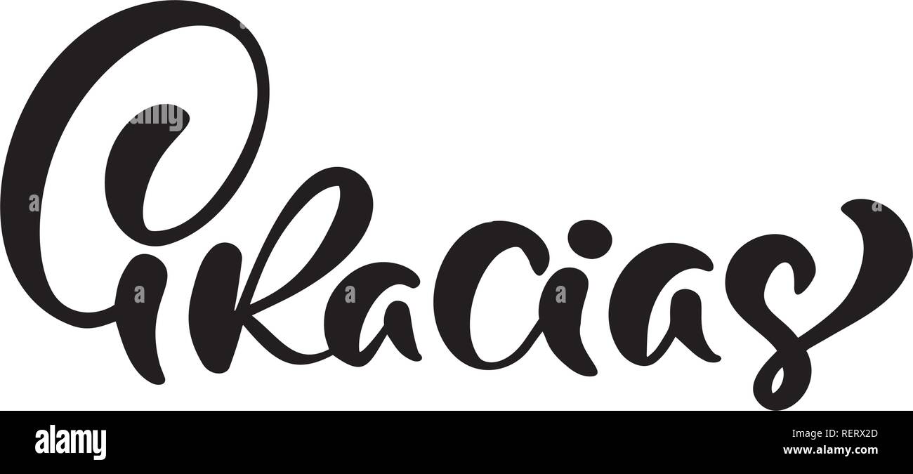 Gracias hand written lettering. Modern brush calligraphy. Thank you in ...