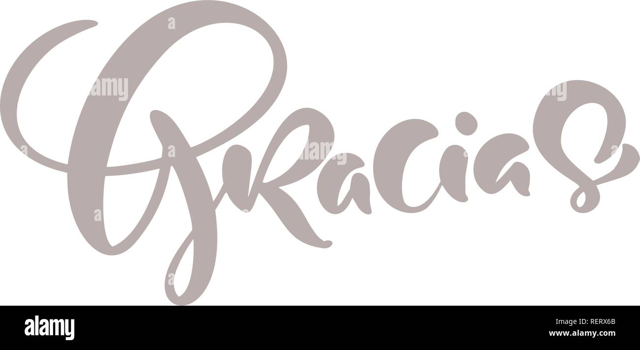 Gracias hand written lettering. Modern brush calligraphy. Thank you in ...