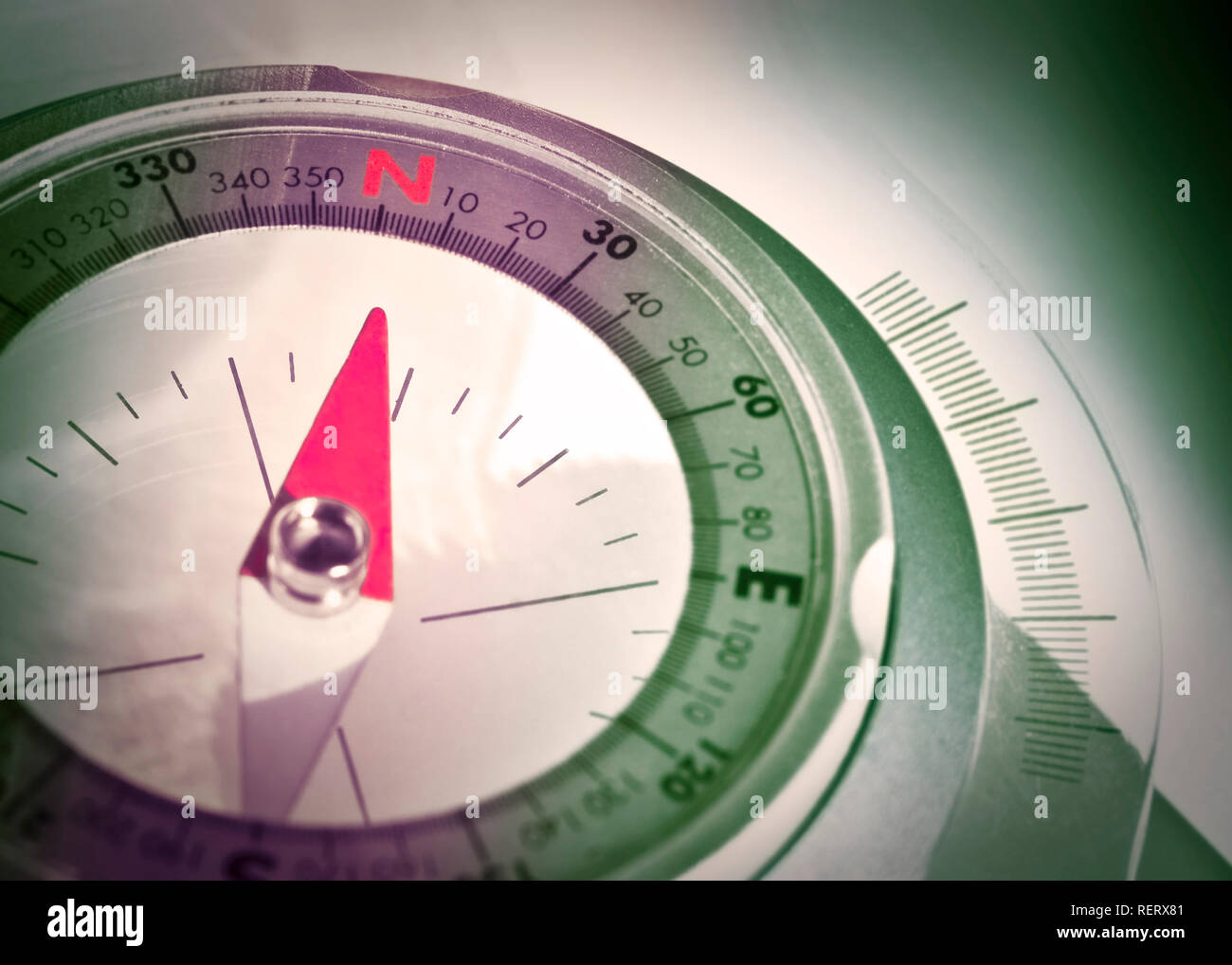 Follow your direction - concept image with navigational compass on ...