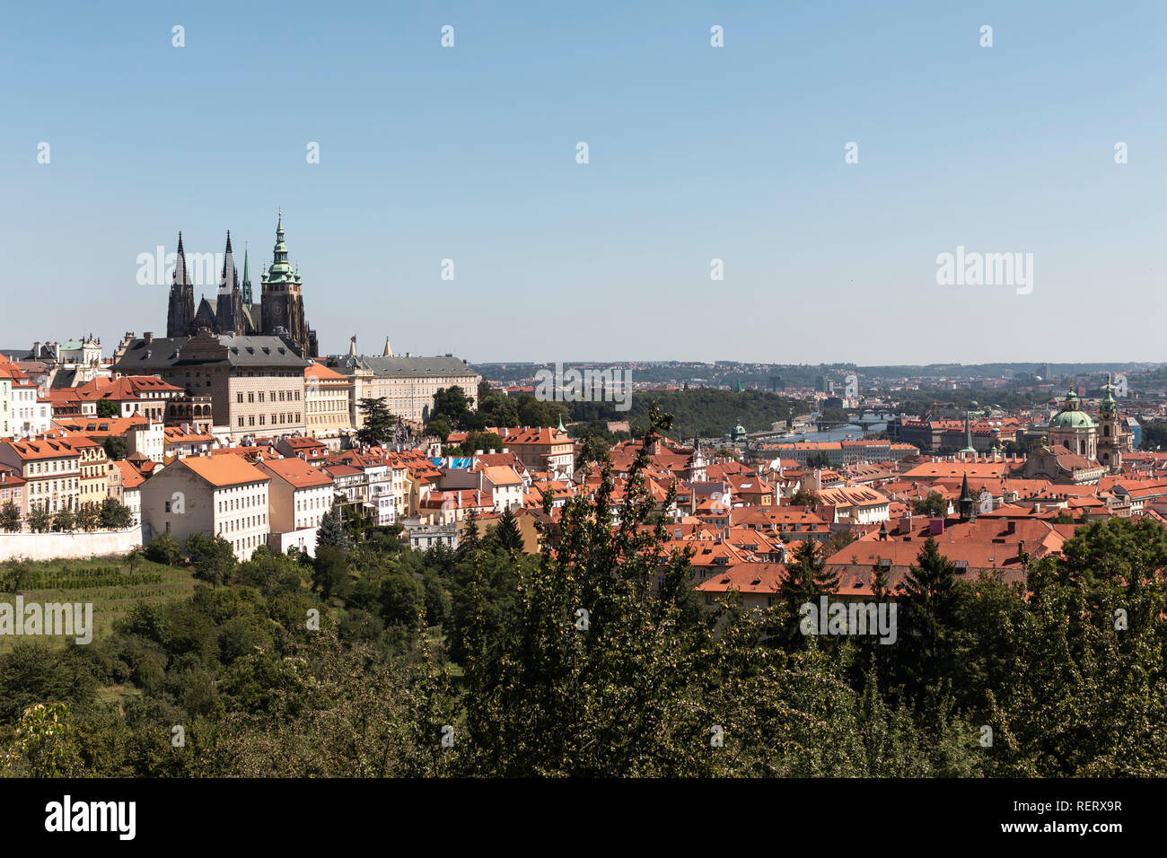 View across rooftops in Prague Stock Photo - Alamy