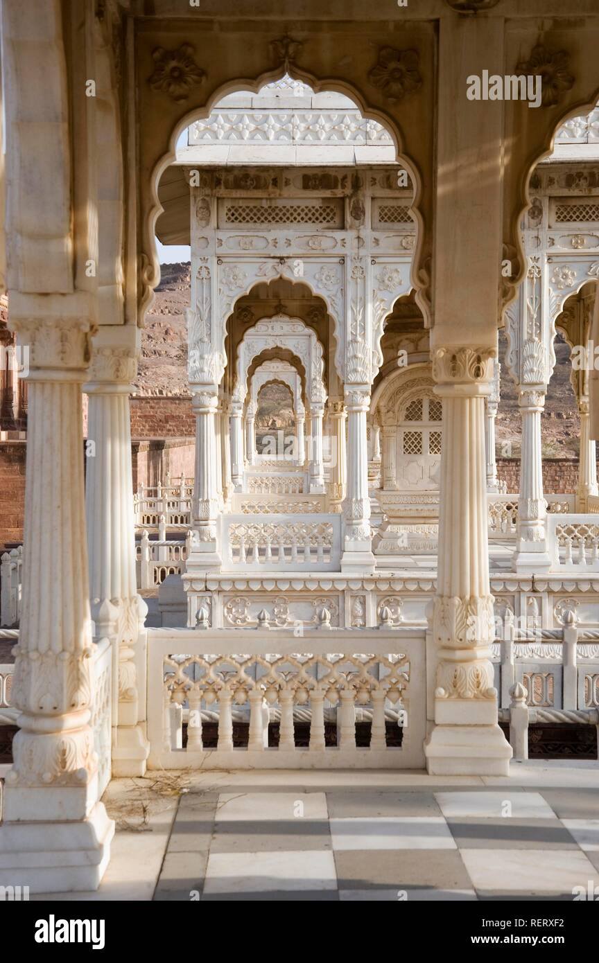 Jaswant Thada cenotaph, white marble memo rial of Jaswant Singh II ...