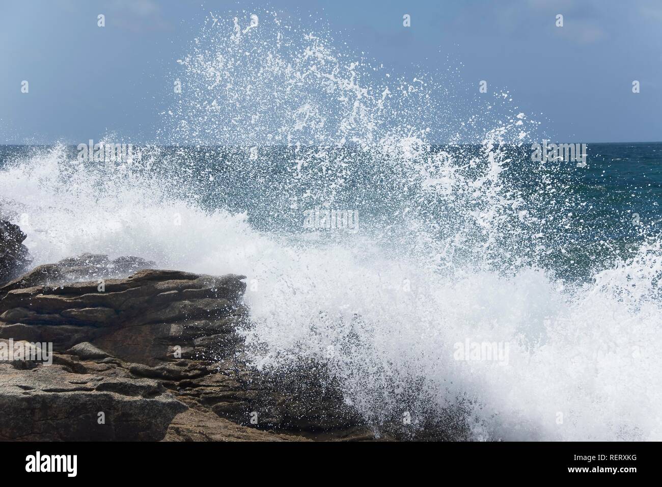 Côte Sauvage, Quiberon peninsula, Morbihan, Brittany, France, Europe ...