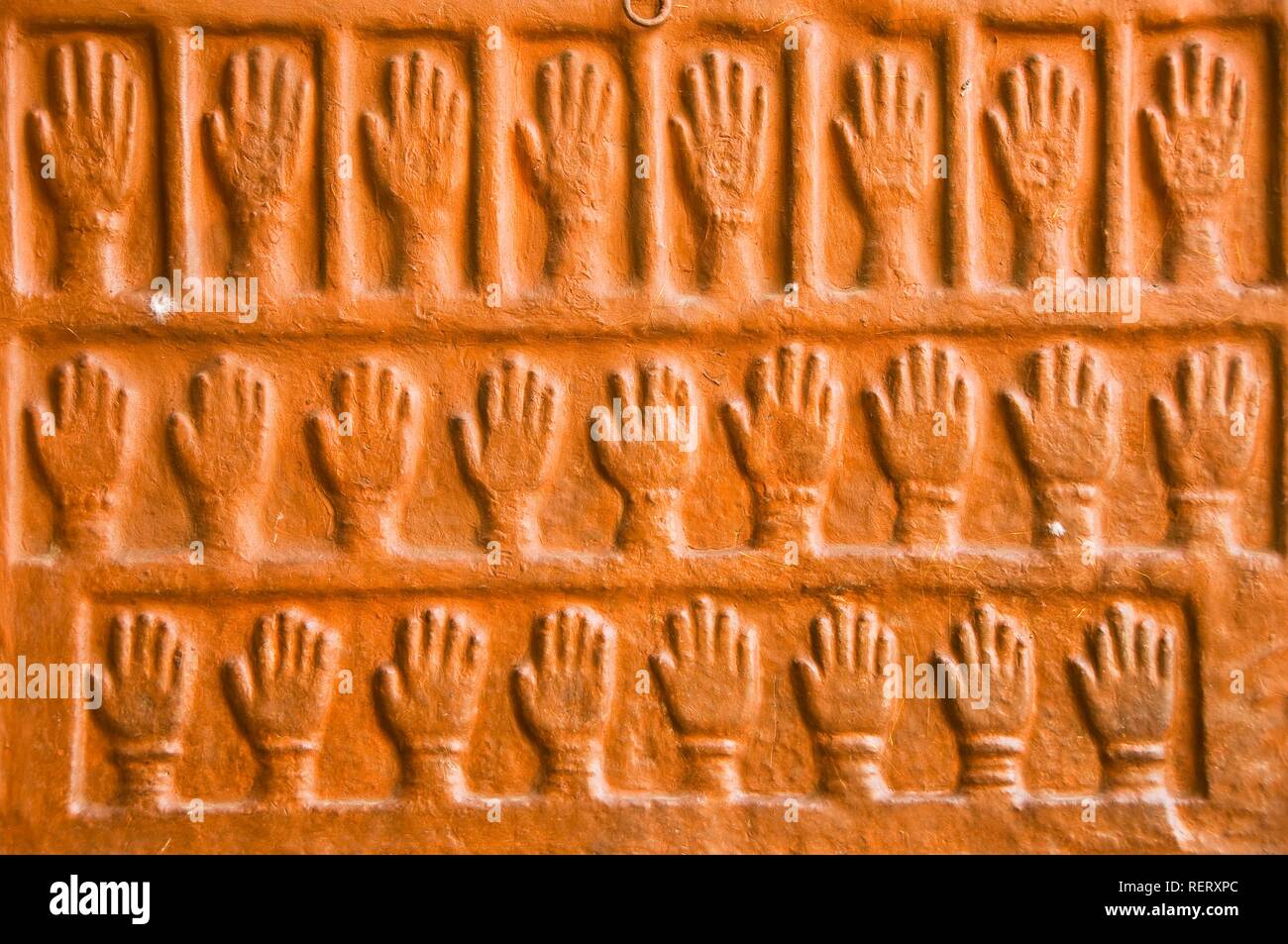 Sati stones, hand imprints of the 15 royal widows of Maharaja Man Singh ...