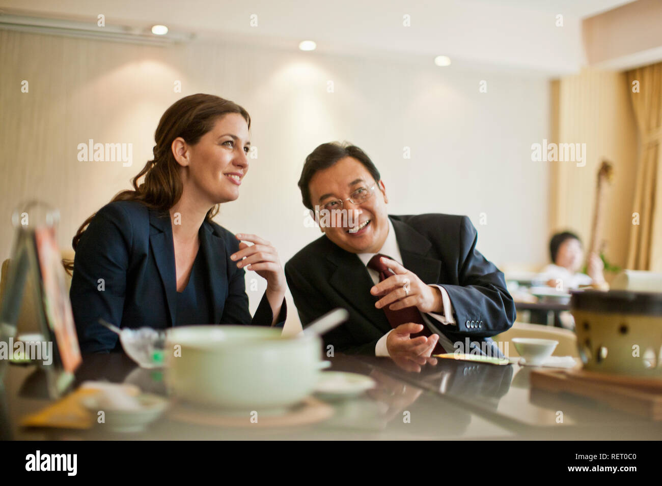 Two business colleagues dining together in a restaurant Stock Photo - Alamy