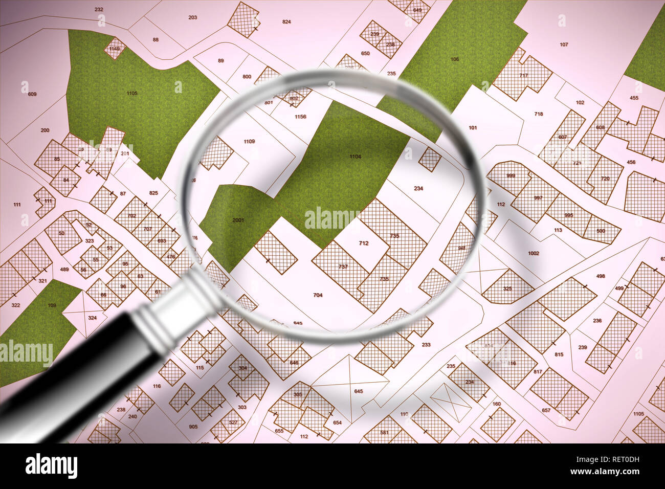 Looking for land to build a home? Imaginary cadastral map of territory ...
