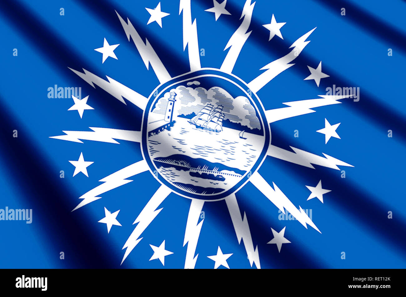 Buffalo New York waving and closeup flag illustration. Perfect for ...