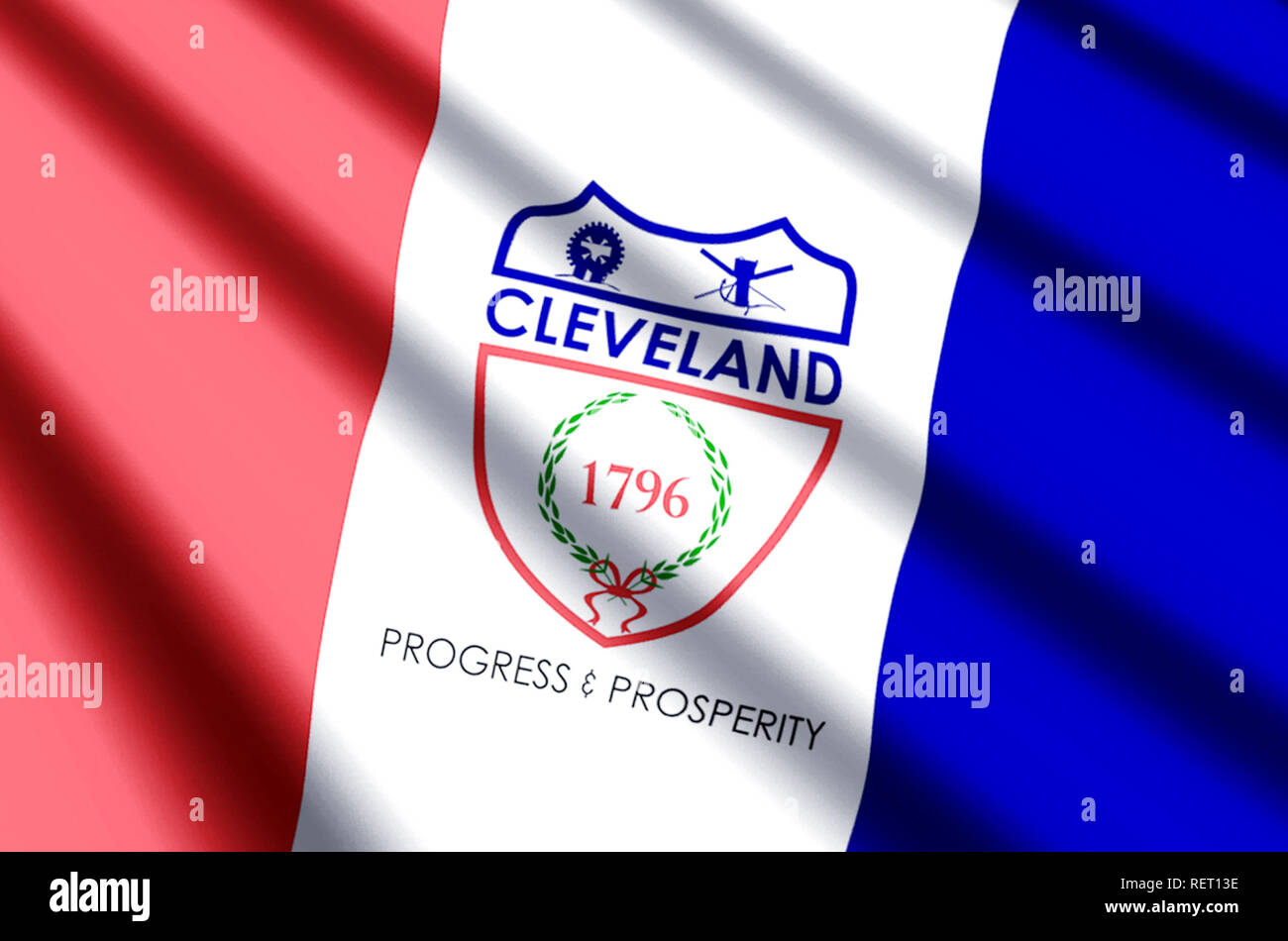 Cleveland waving and closeup flag illustration. Perfect for background ...