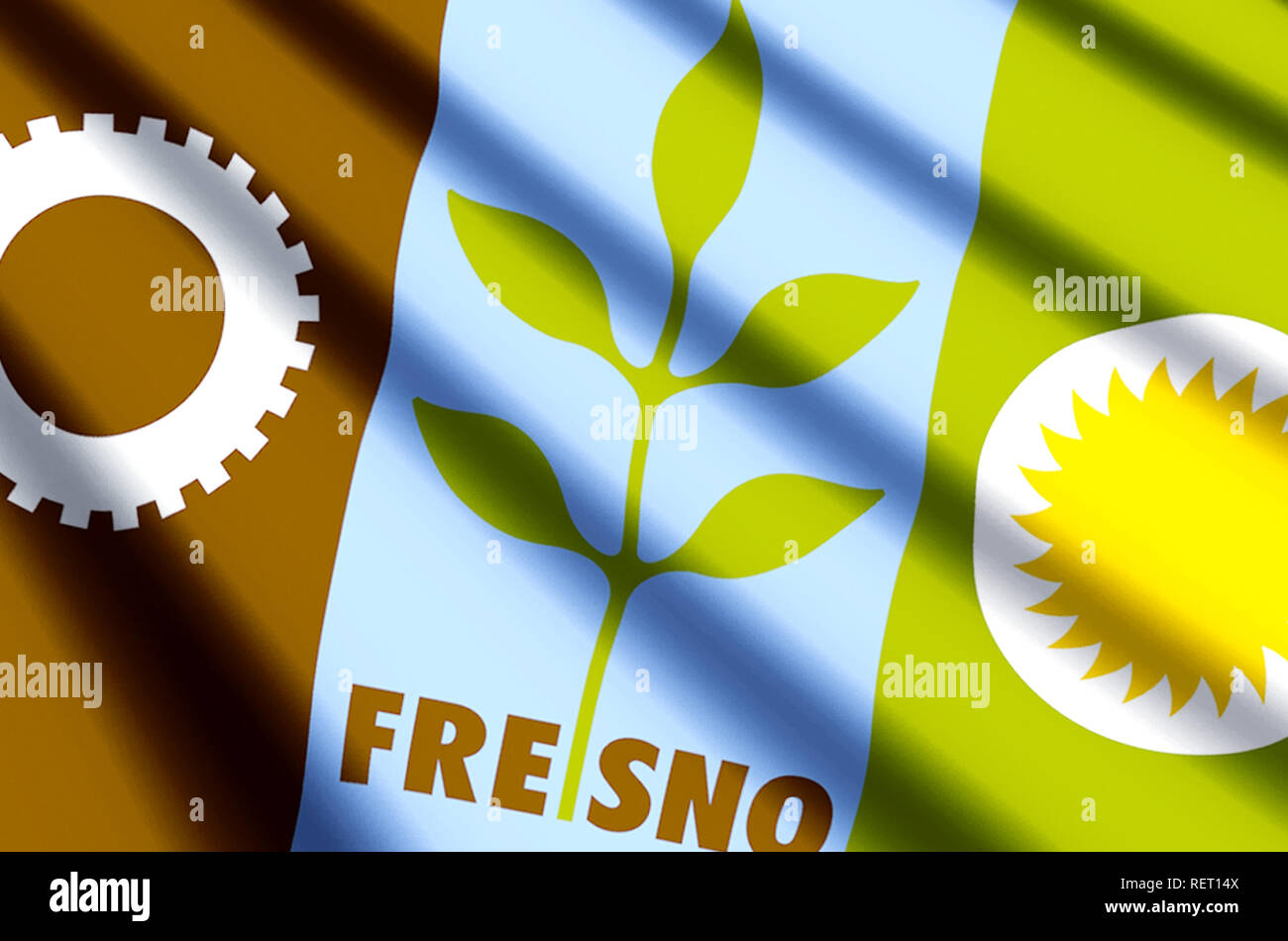 Fresno California waving and closeup flag illustration. Perfect for ...