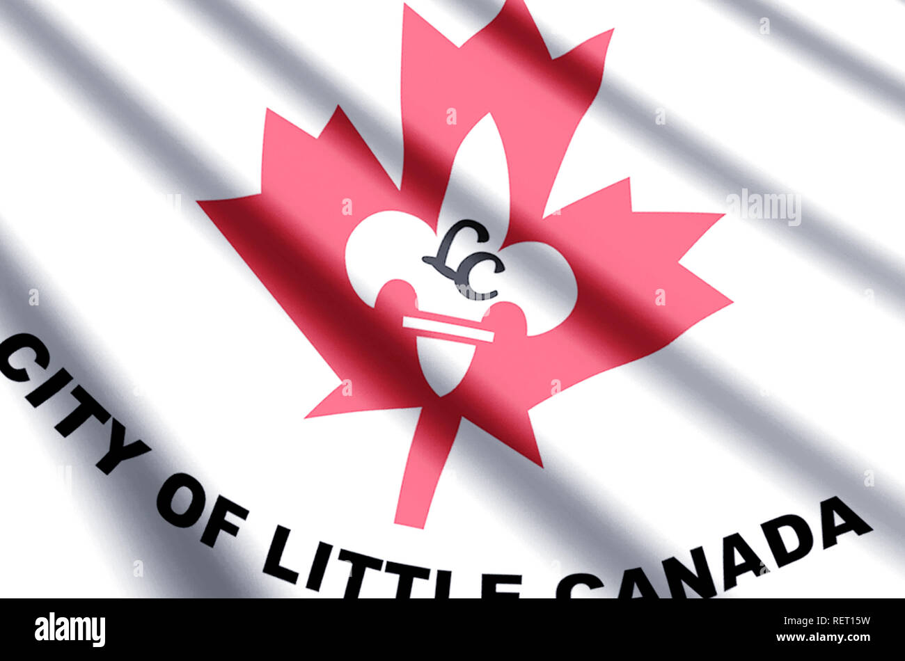 Little Canada Minnesota waving and closeup flag illustration. Perfect ...