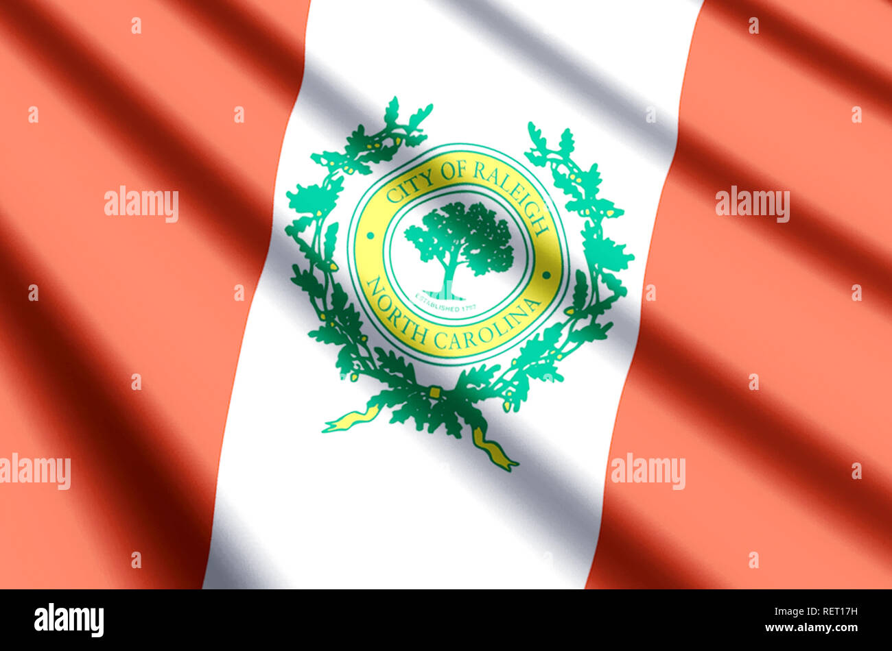 Raleigh waving and closeup flag illustration. Perfect for background or ...