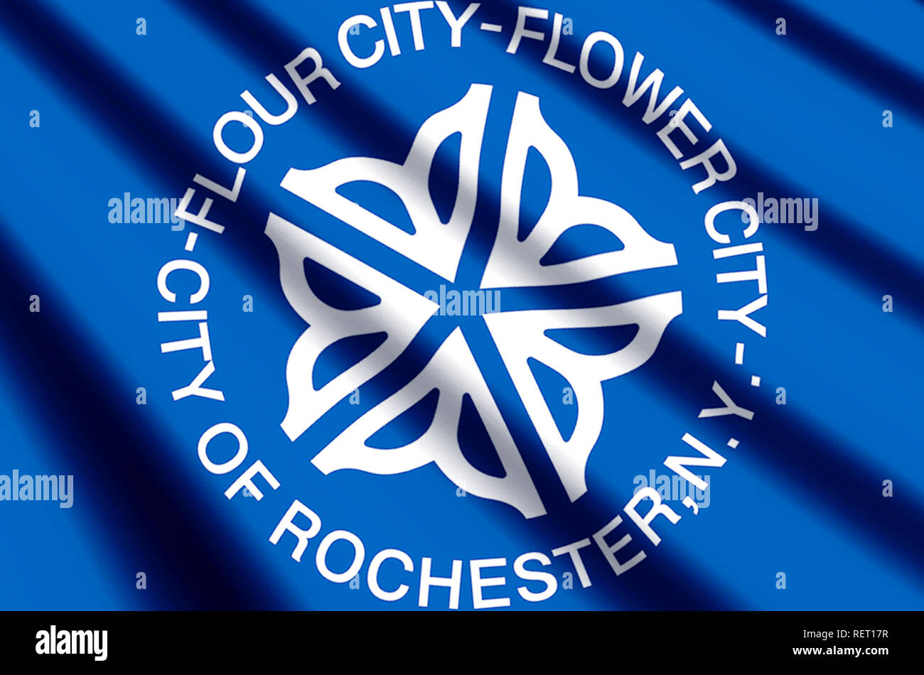 Rochester New York waving and closeup flag illustration. Perfect for ...
