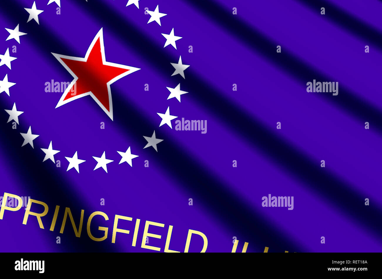 Springfield Illinois waving and closeup flag illustration. Perfect for ...