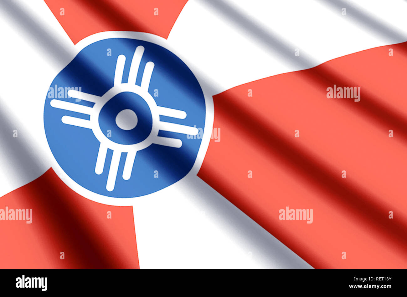 Wichita Kansas waving and closeup flag illustration. Perfect for ...