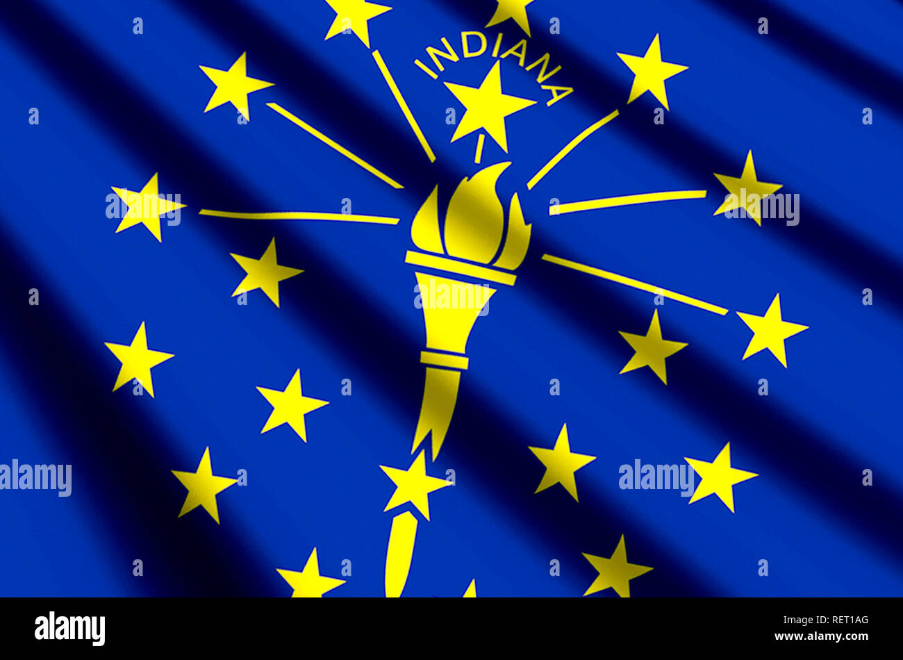 Indiana waving and closeup flag illustration. Perfect for background or ...