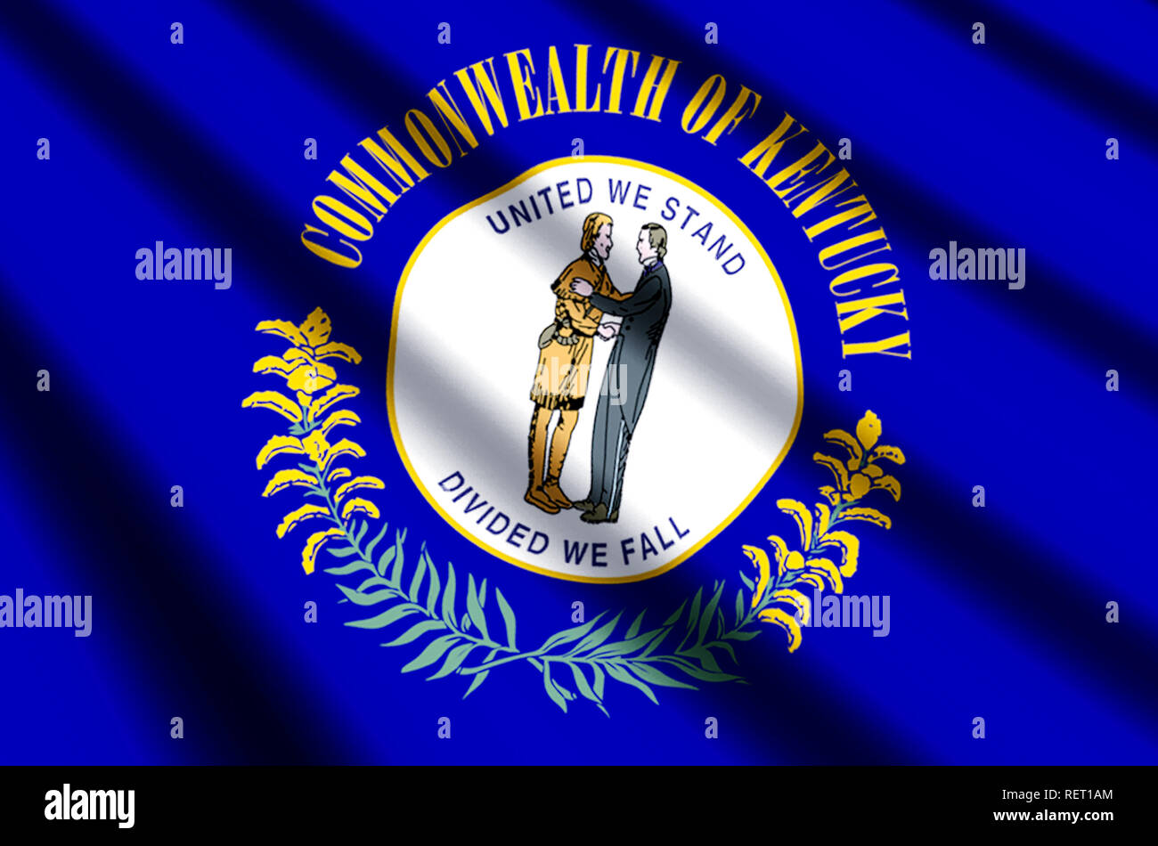 Kentucky waving and closeup flag illustration. Perfect for background ...