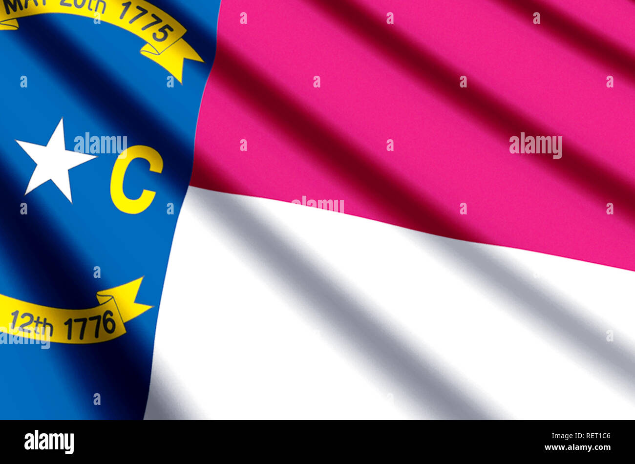 North Carolina waving and closeup flag illustration. Perfect for ...