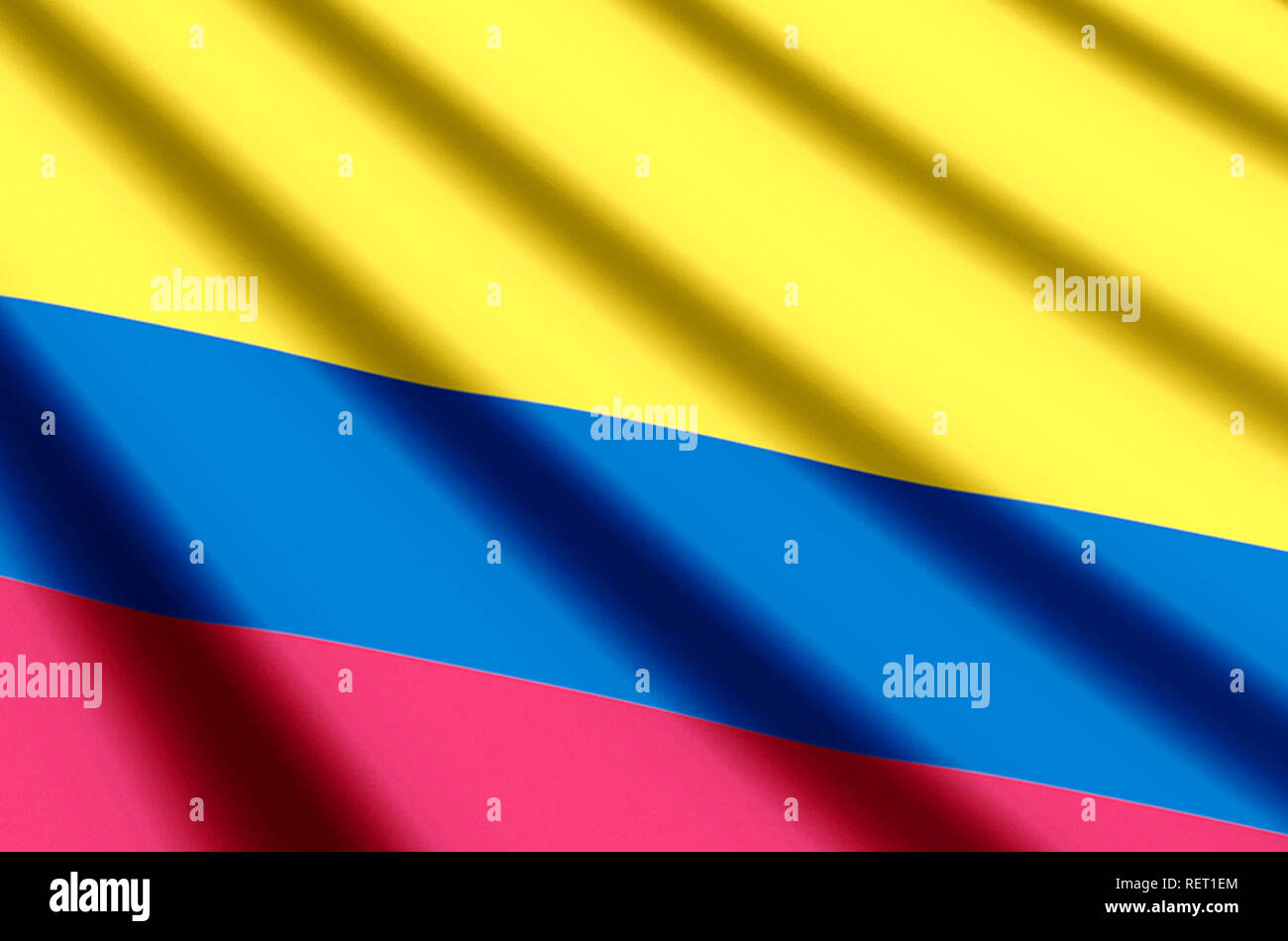 Colombia waving and closeup flag illustration. Perfect for background ...