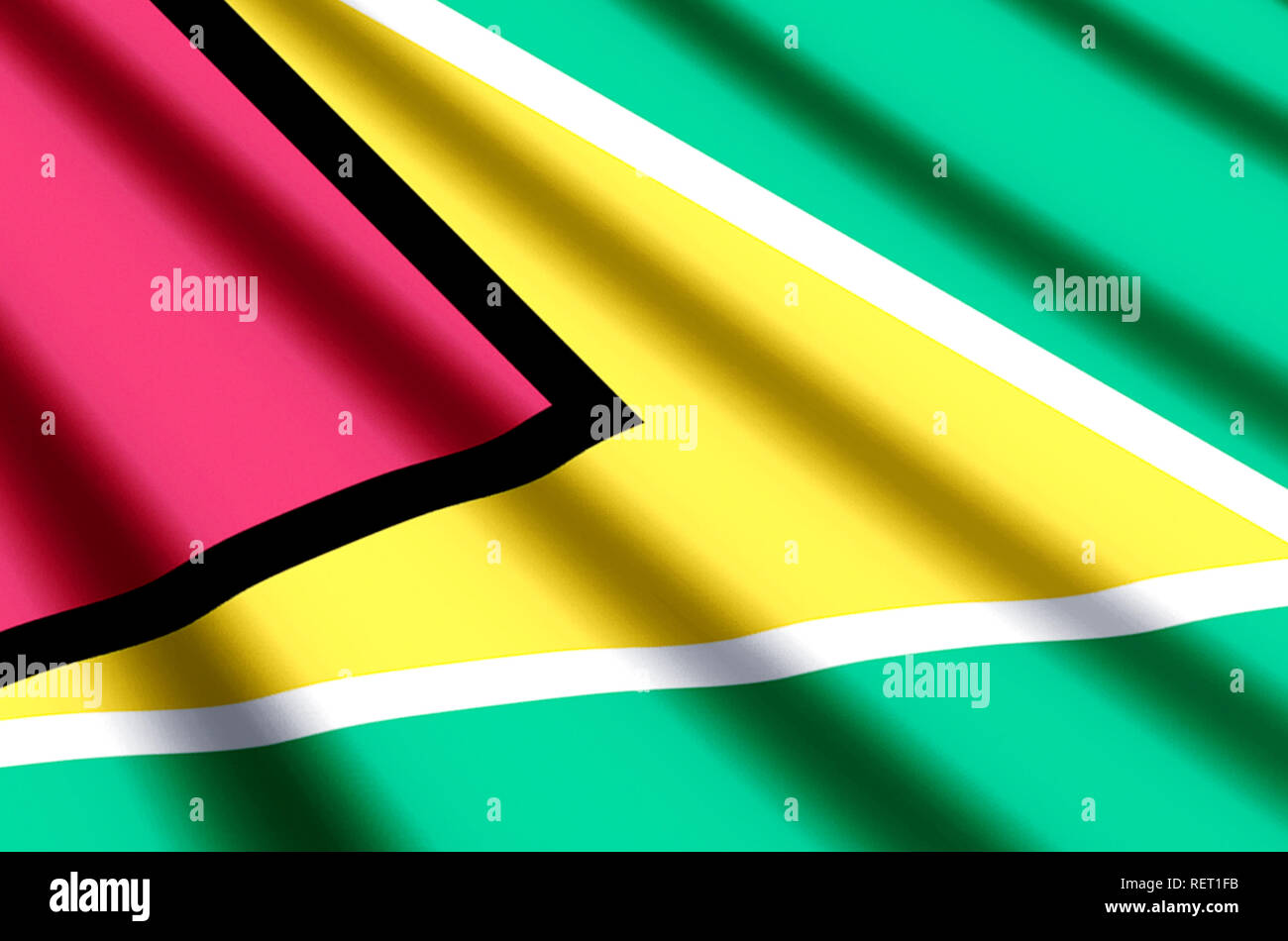 Guyana waving and closeup flag illustration. Perfect for background or texture purposes Stock ...