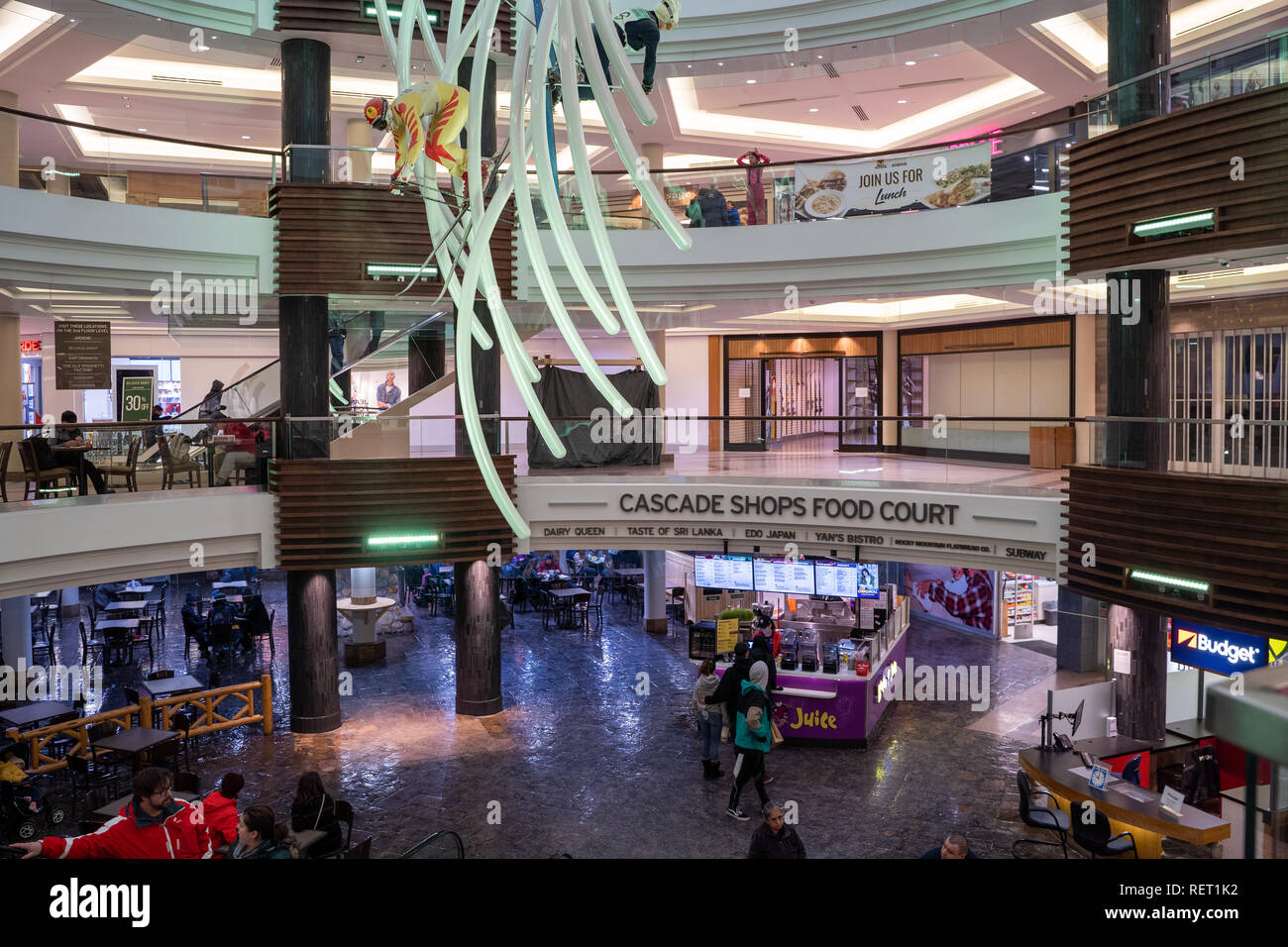 Banff, Alberta Canada - January 19, 2019: Interior view of the Cascade ...