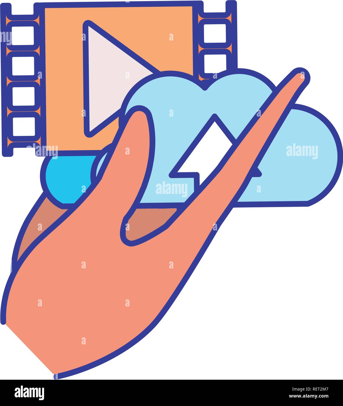 hand with cinema frame isolated icon Stock Vector Image & Art - Alamy
